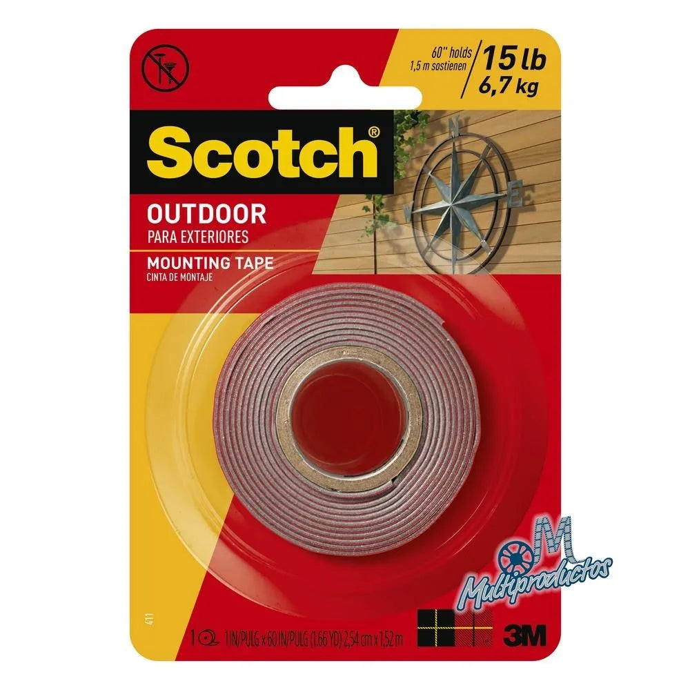 Cinta Doble Capa de Montaje 3M Pachona Mini Roja- 2.54cm x 1.52cm ...